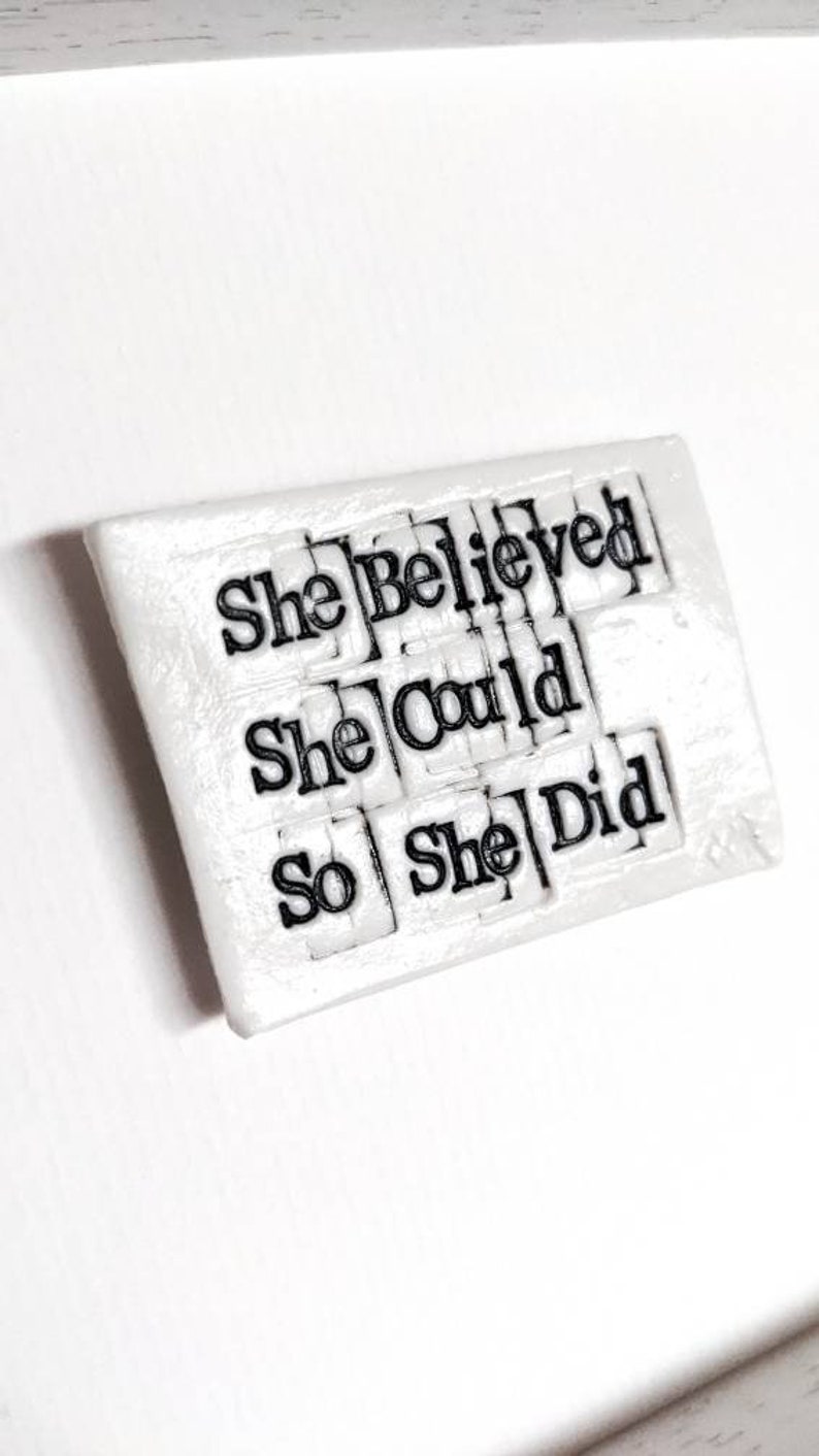 She Believed She Could so She Did...porcelain Art Tile With - Etsy UK