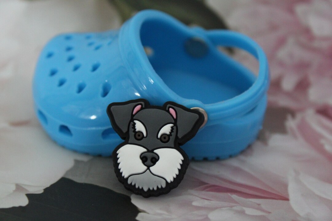 Dark Gray, White and Gray Schnauzer Dog Shoe Charm for Clogs - Etsy