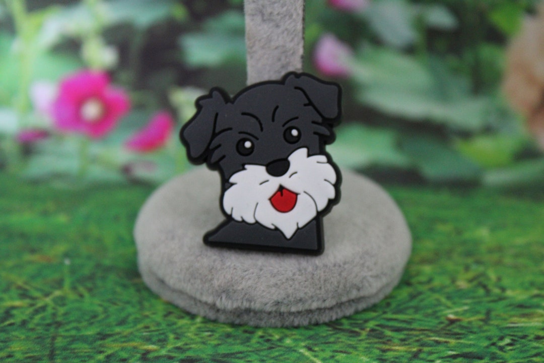 Schnauzer Dog Shoe Charm: Gray & White PVC - Etsy