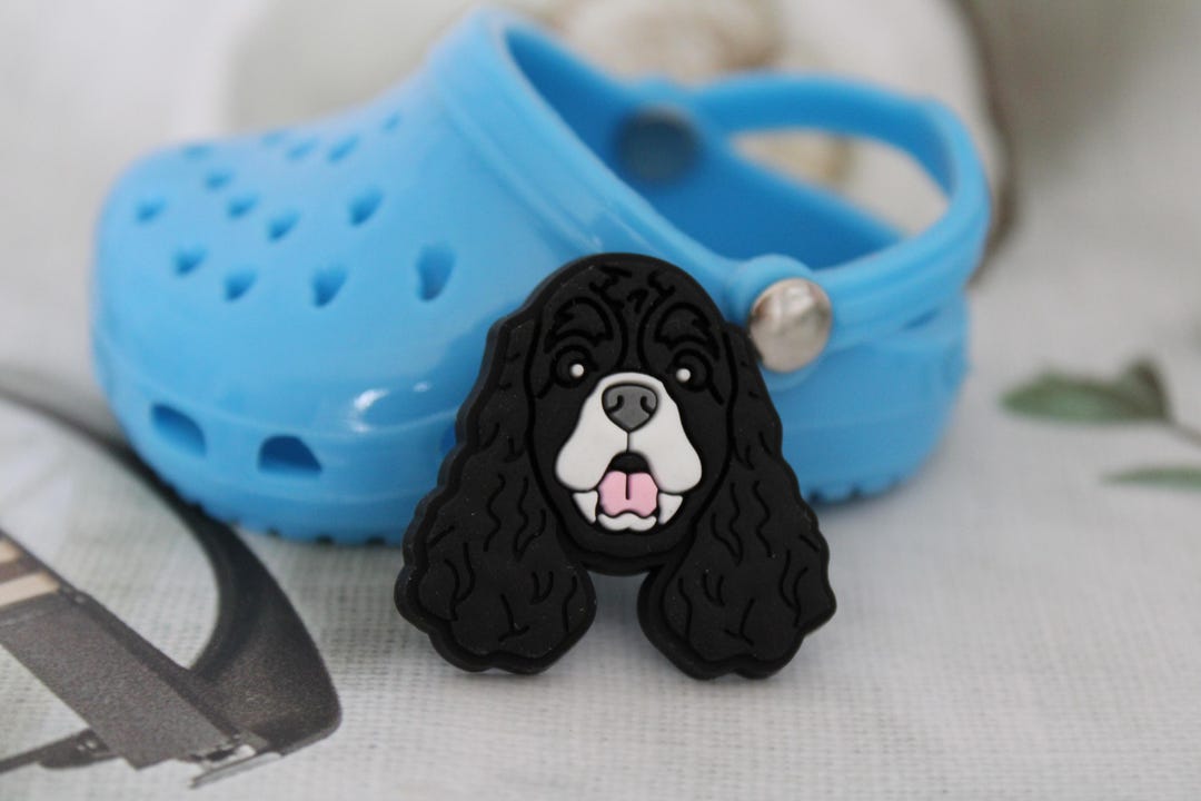 Black and White Cocker Spaniel Shoe Charm ( Original Design) - Etsy