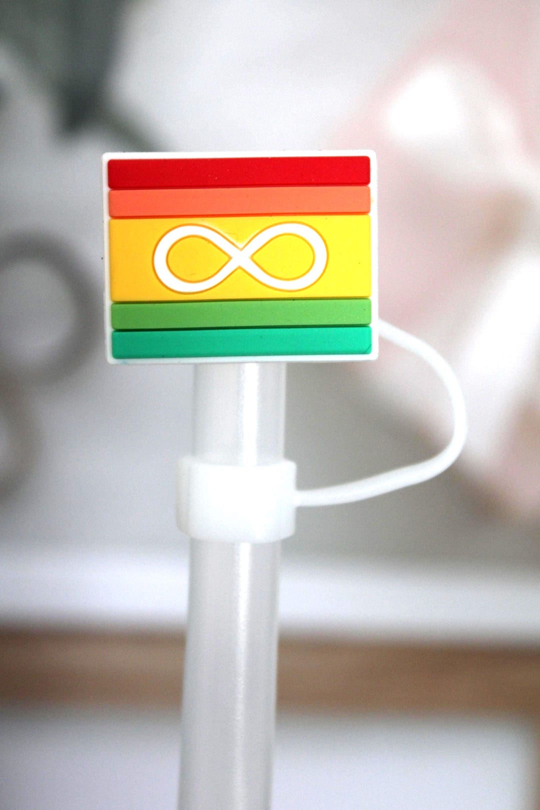 Autism Pride Flag With Infinity Symbol Rainbow Straw Cover for Stanley ...