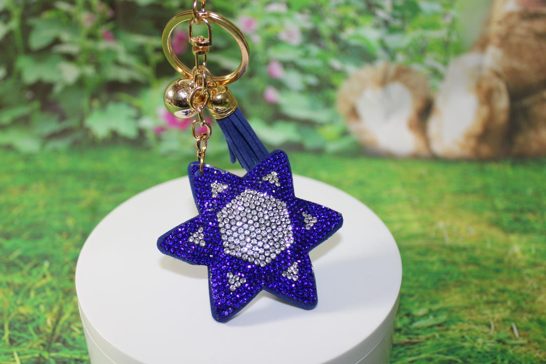 Star of David Blinged Key Chain - Etsy