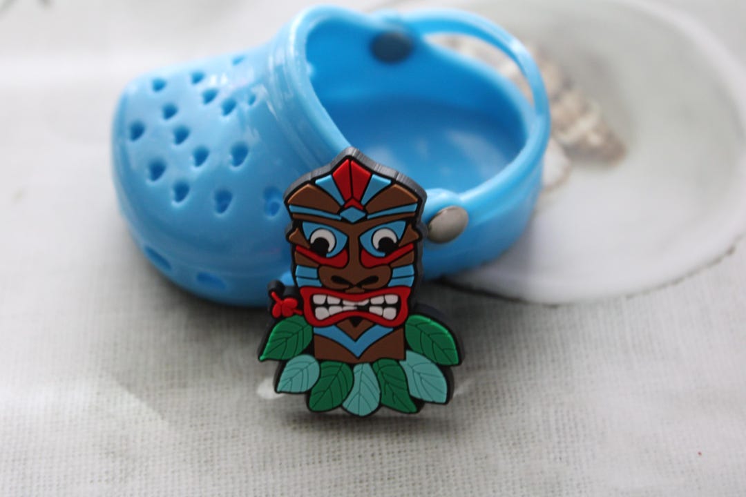 Tiki Warrior PVC Clog Charm – Vibrant Hawaiian Tribal Design - Etsy