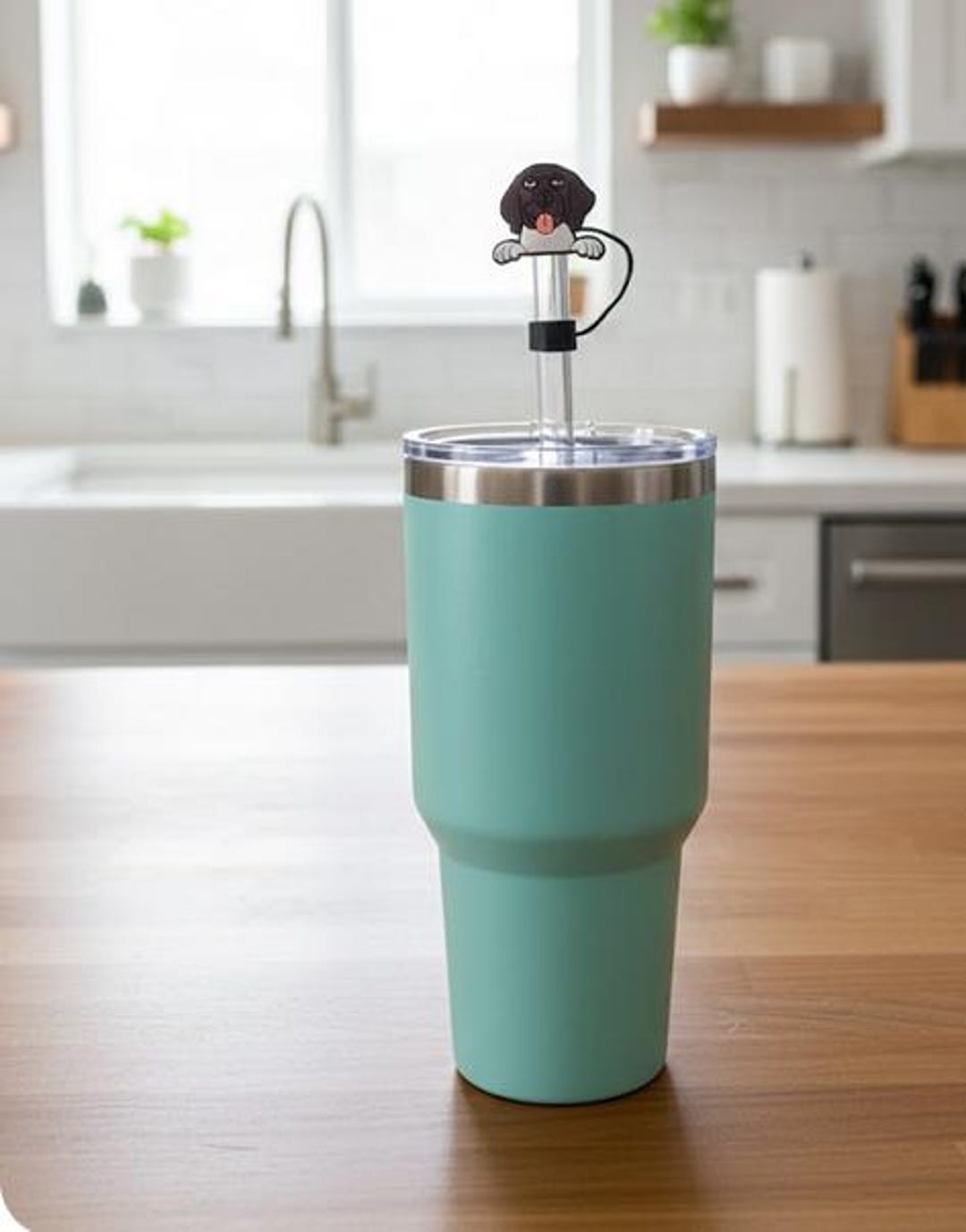 German Shorthaired Pointer Straw Topper: 10mm Large Tumbler-style Cup ...