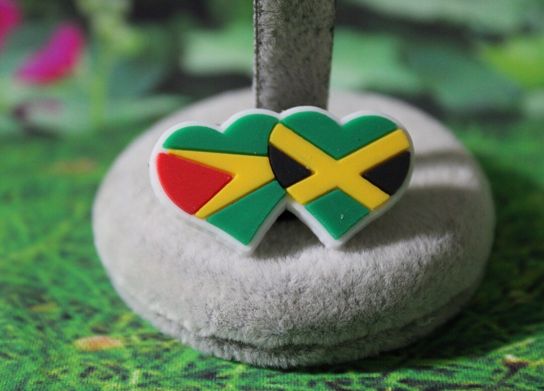 Half Guyana Half Jamaica Hearts Shoe Charm ( Original Design) - Etsy