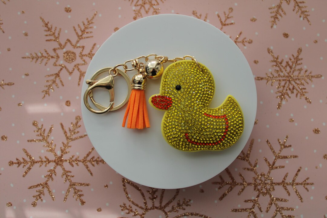 Sparkly Rubber Duck Keychain Ring - Etsy