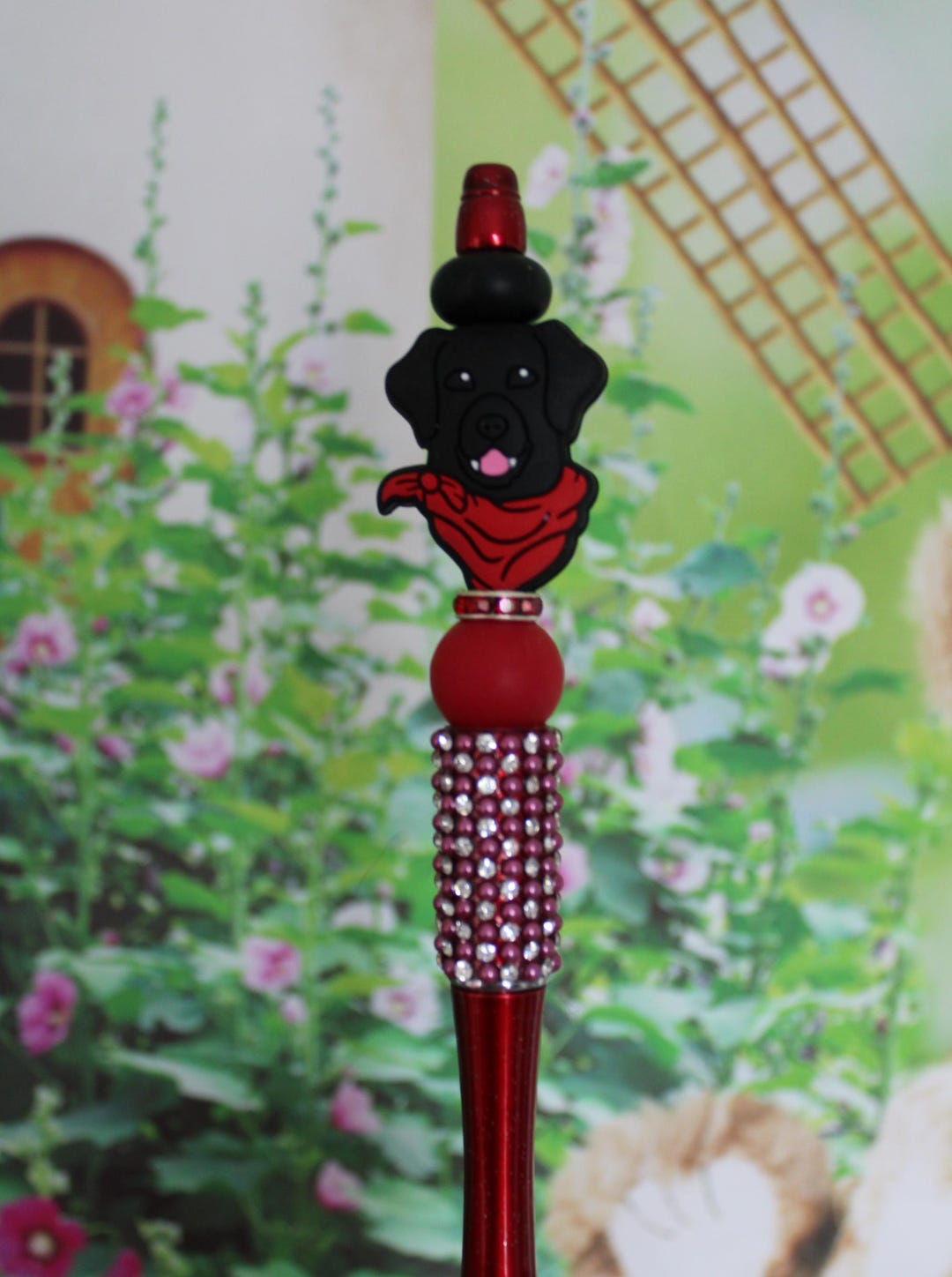 Black Lab Dog Blinged Out Ink Pen - Etsy