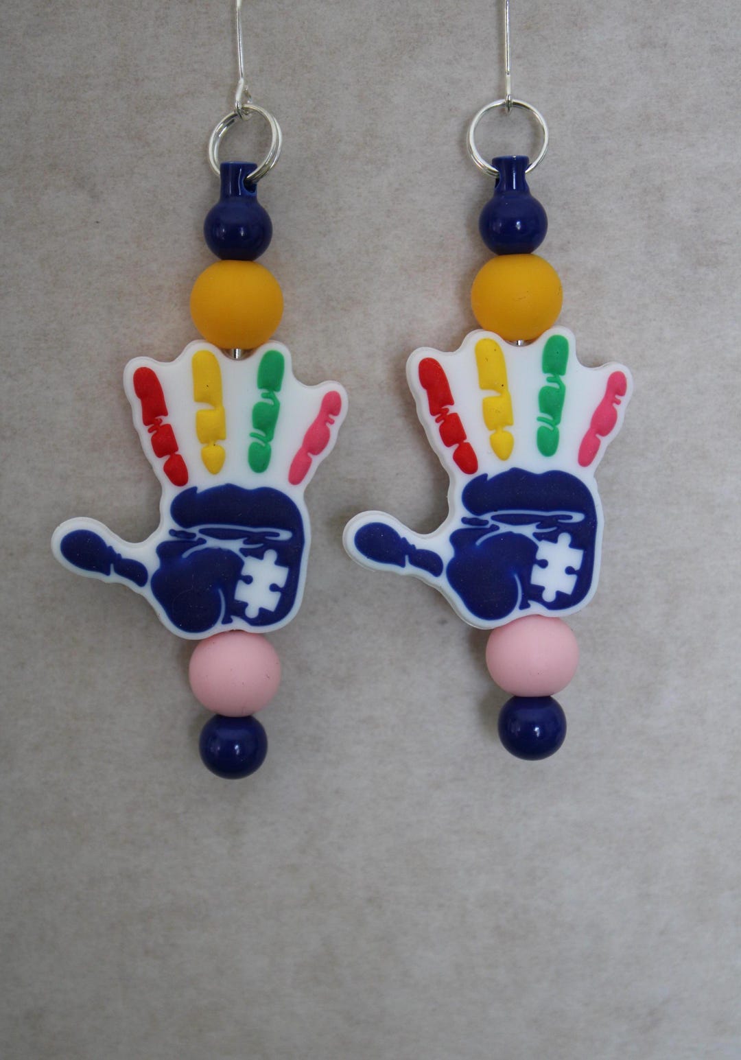 Autism Friendly Hand Print Dangle Earrings - Etsy