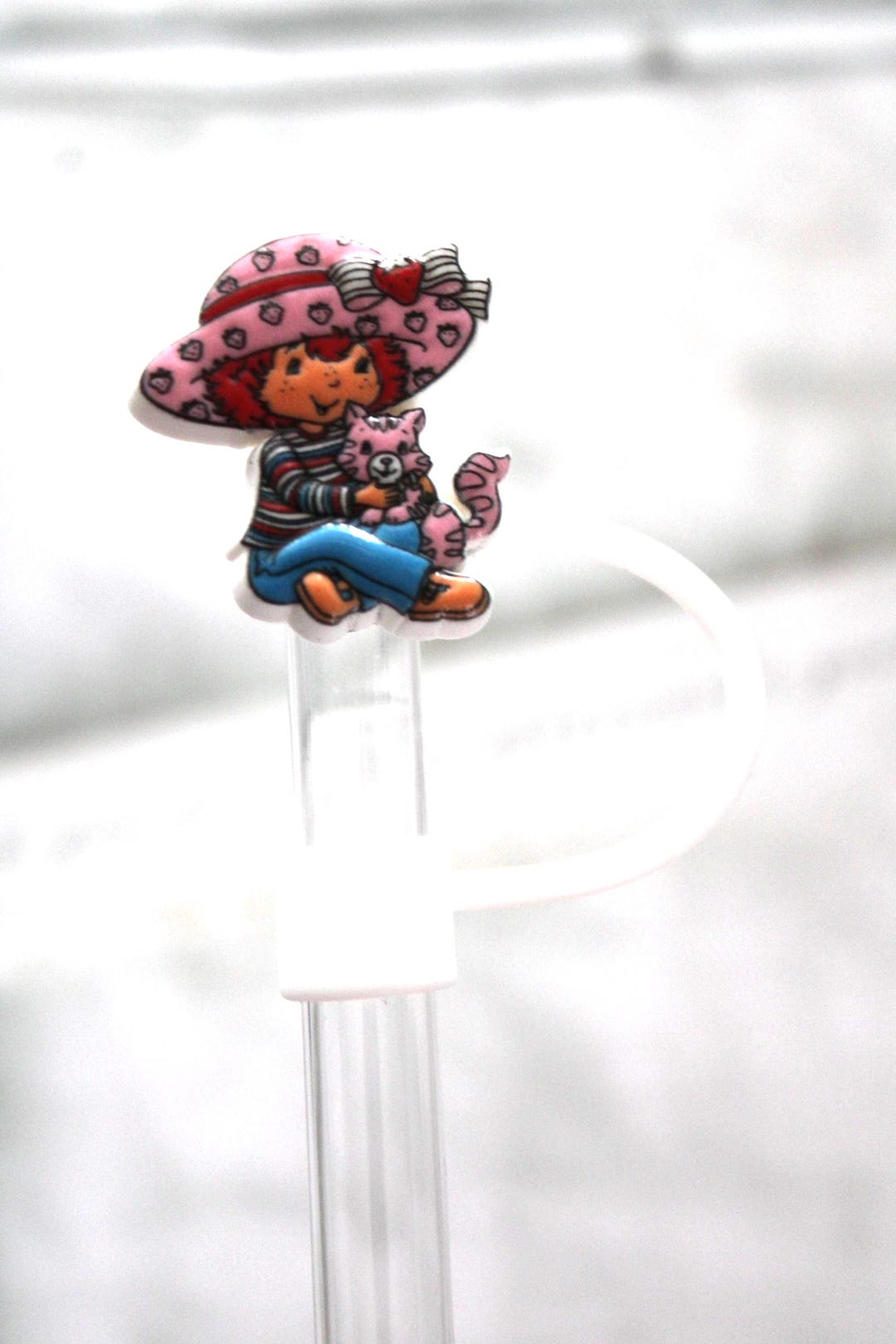 Strawberry Girl Straw Cover 10mm Fit | Retro Character Straw Charm ...