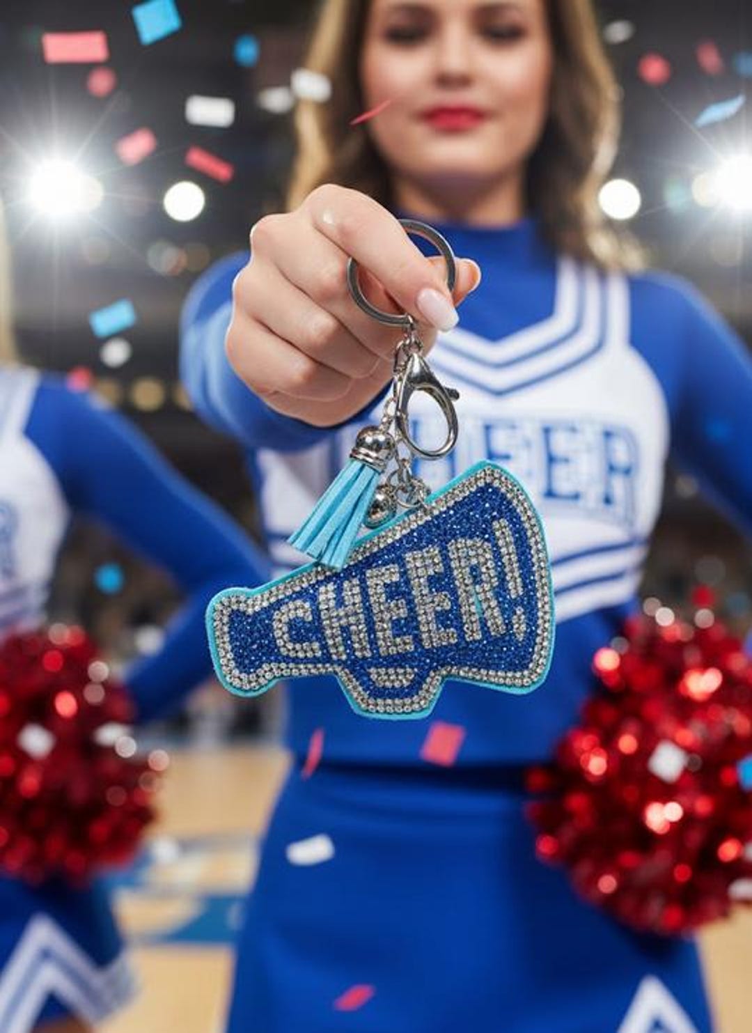 Light Blue Bling Cheer Megaphone Keychain – Sparkle & Spirit - Etsy