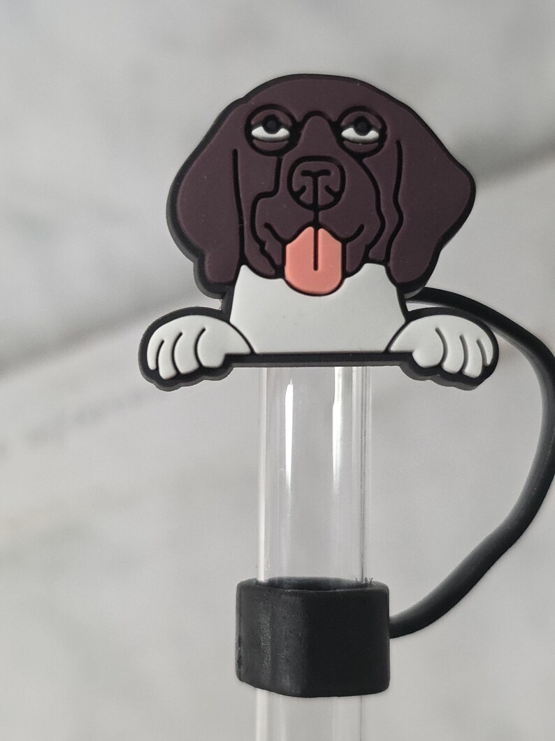 German Shorthaired Pointer Straw Topper: 10mm Large Tumbler-style Cup ...