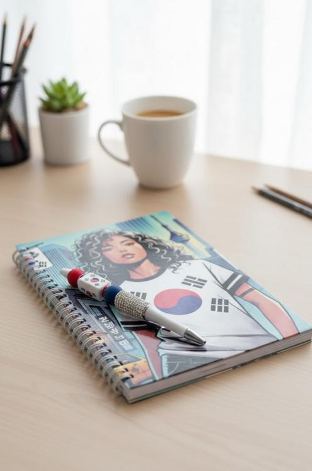 Stylish Korean Pride Journal & Pen Set, Korean Flag Stationery Gift ...