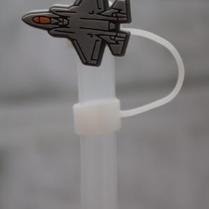 Gray F-35 Fighter Jet Straw Cover for Stanley Type Straws 10mm Silicone ...