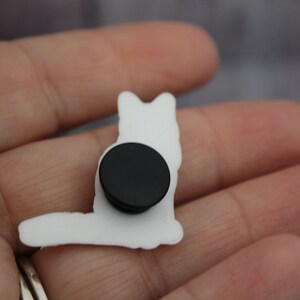 Brown and White Tabby Cat Shoe Charm, Cute Cat Charm Feline Lover Gift ...
