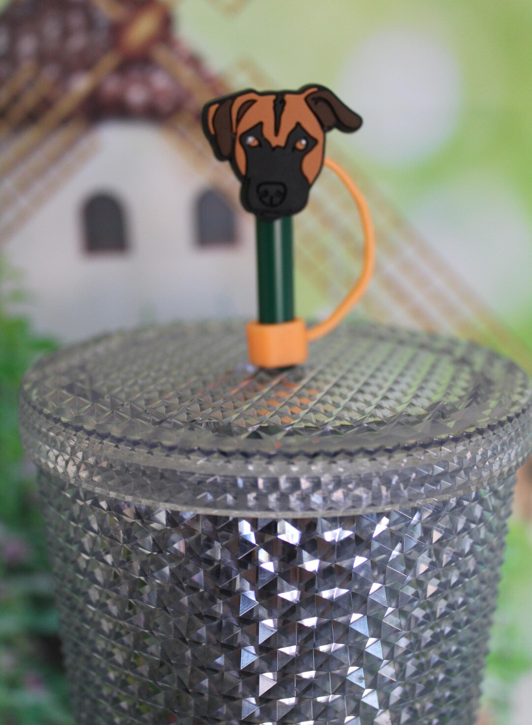 German Shepherd Puppy Dog Straw Cover for 8mm Straw Top, (NOT) for a ...