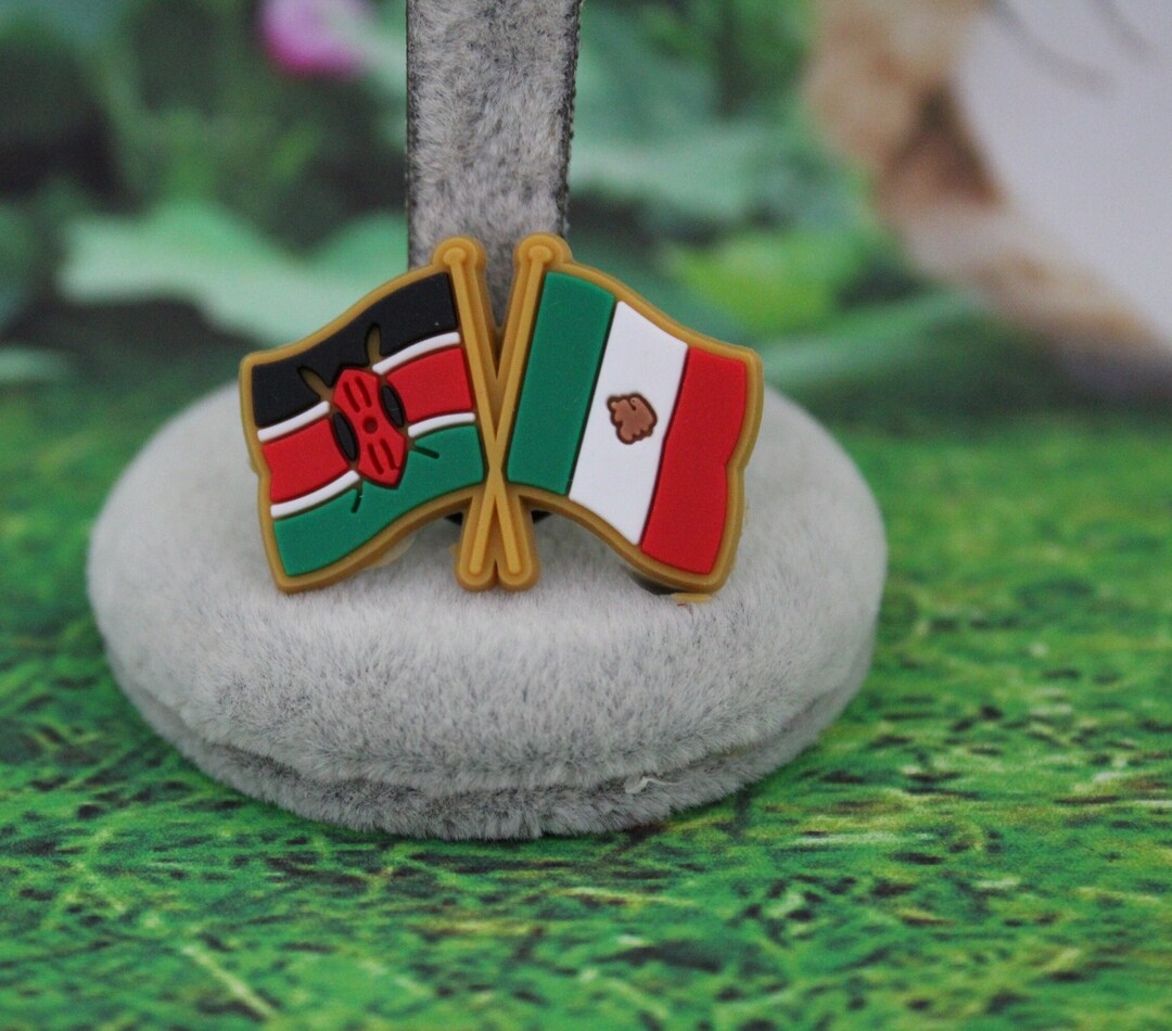 Half Kenya Half Mexico Flag Shoe Charm original Design - Etsy