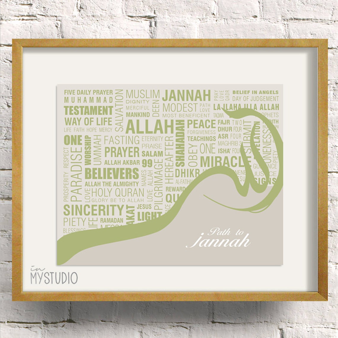 Instant Download. Path to Jannah, Islamic Wall Art Print. 8x10 ...