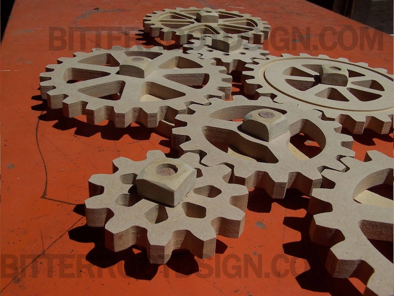 Large Wooden Gears - Kinetic Wall Art - Wood Gears - Cogs - Steampunk ...