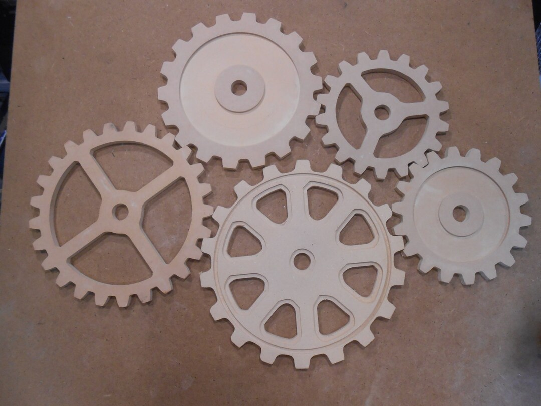 Wooden Gears, Large Five Wood Gear Set 8"- 12" - Steampunk, Industiral ...