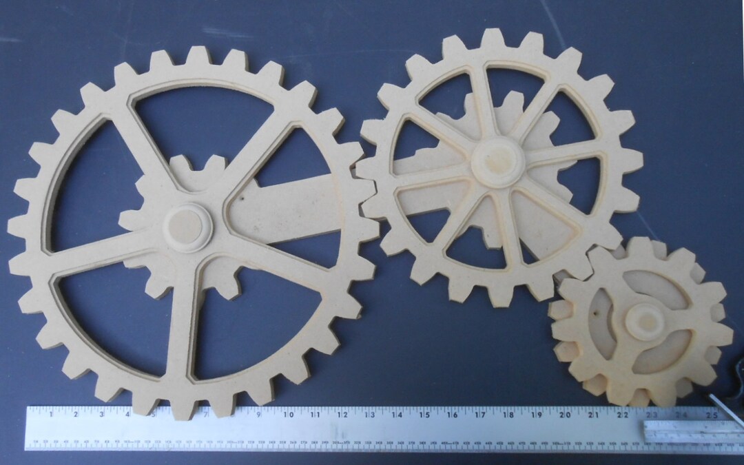 Gear Wall, 26" X 16" - Wooden Gears, Wood Gears, Kinetic Wall Decor ...