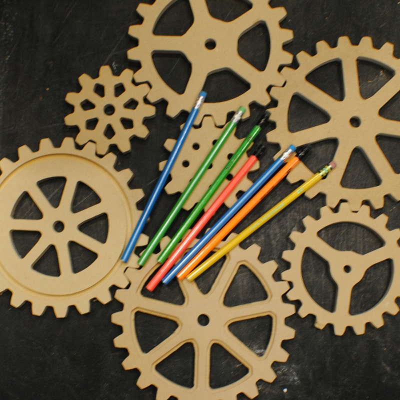 Large Wall Cog Clock - Etsy
