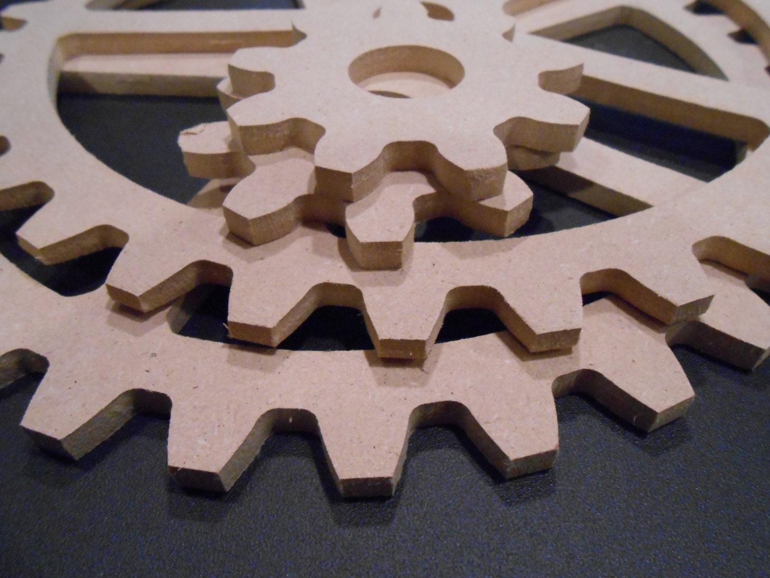 Large wooden gear 1/4 inch thick 4 wood gears Steampunk wall | Etsy