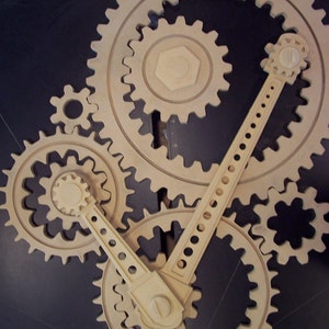 Wooden Gear Sculpture in Progress: 9 Large Wood Gears; 2 Coupling Rods ...