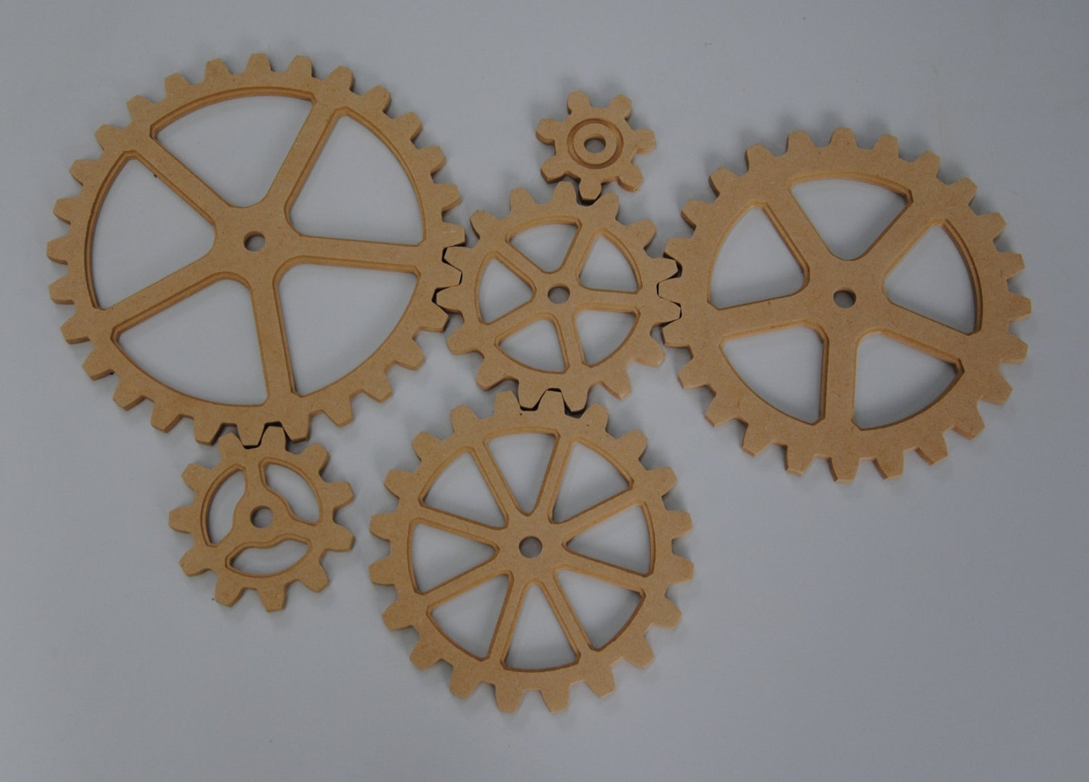 Large Wood Gear, 6 Gear Set, Wooden Cog, Sprocket, Steampunk, Modern ...