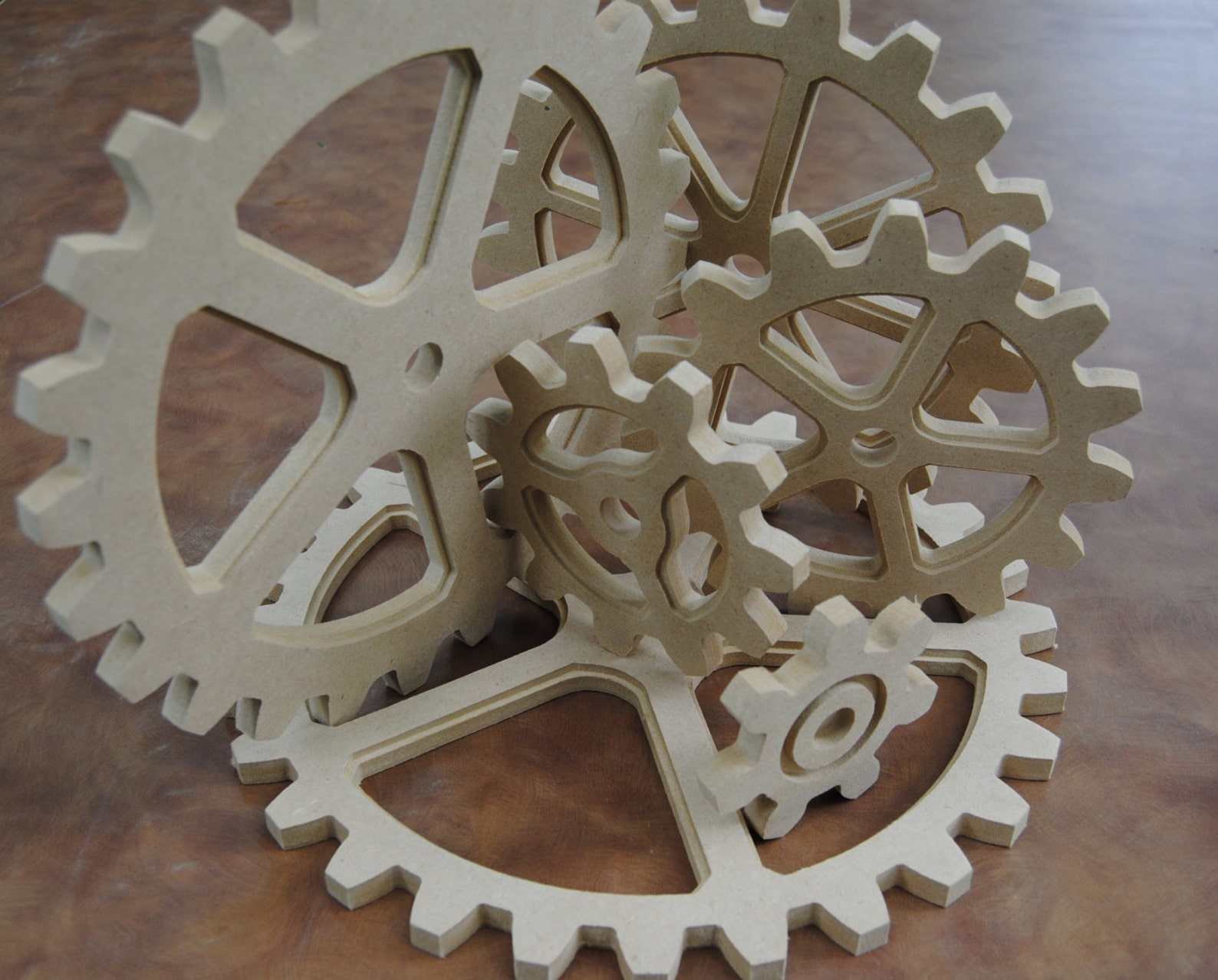 Large Wood Gear, 6 Gear Set, Wooden Cog, Sprocket, Steampunk, Modern ...