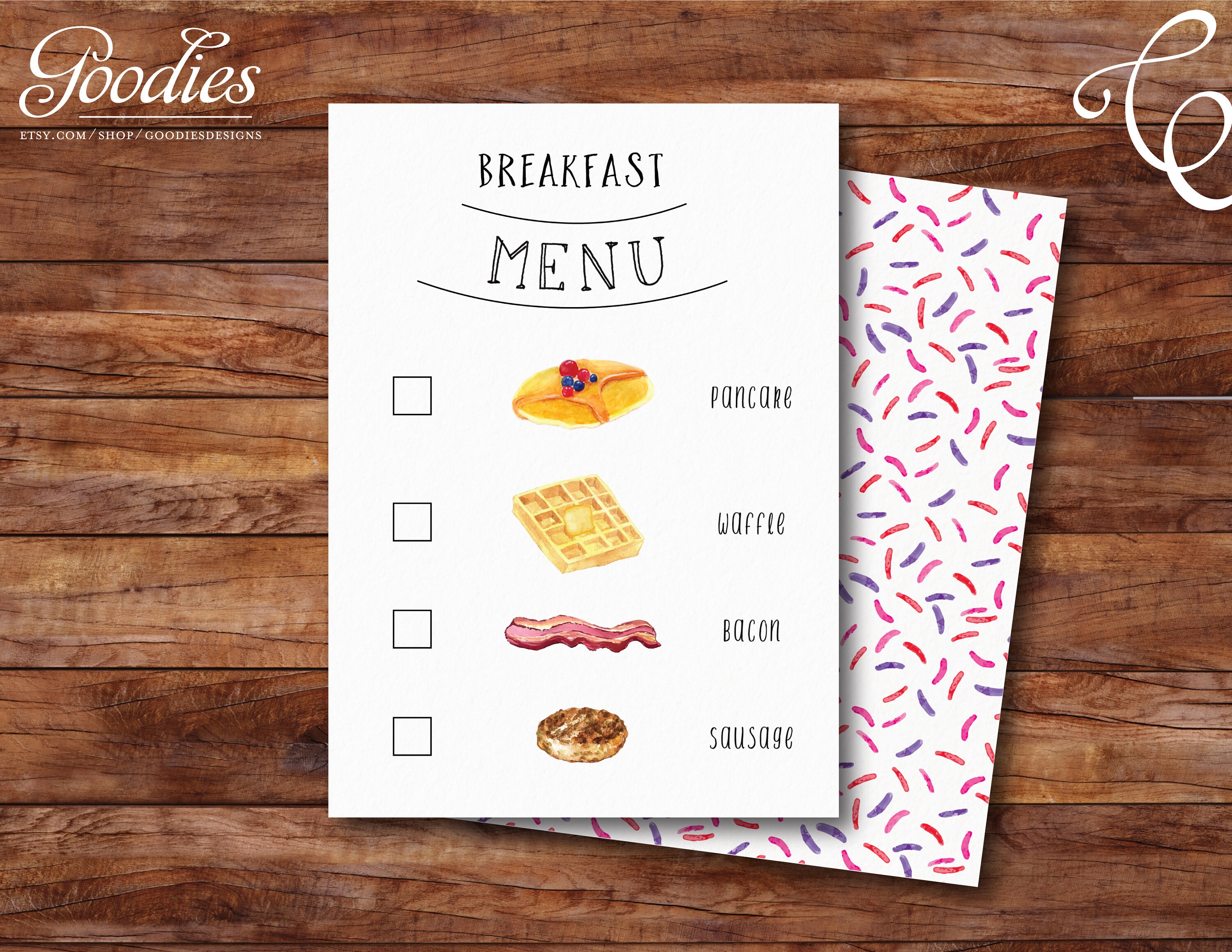 Breakfast Menu Pancakes and Pajamas Party Instant | Etsy