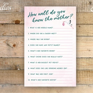 How Well Do You Know the Mom Game - Instant Download, Party Game, Baby ...