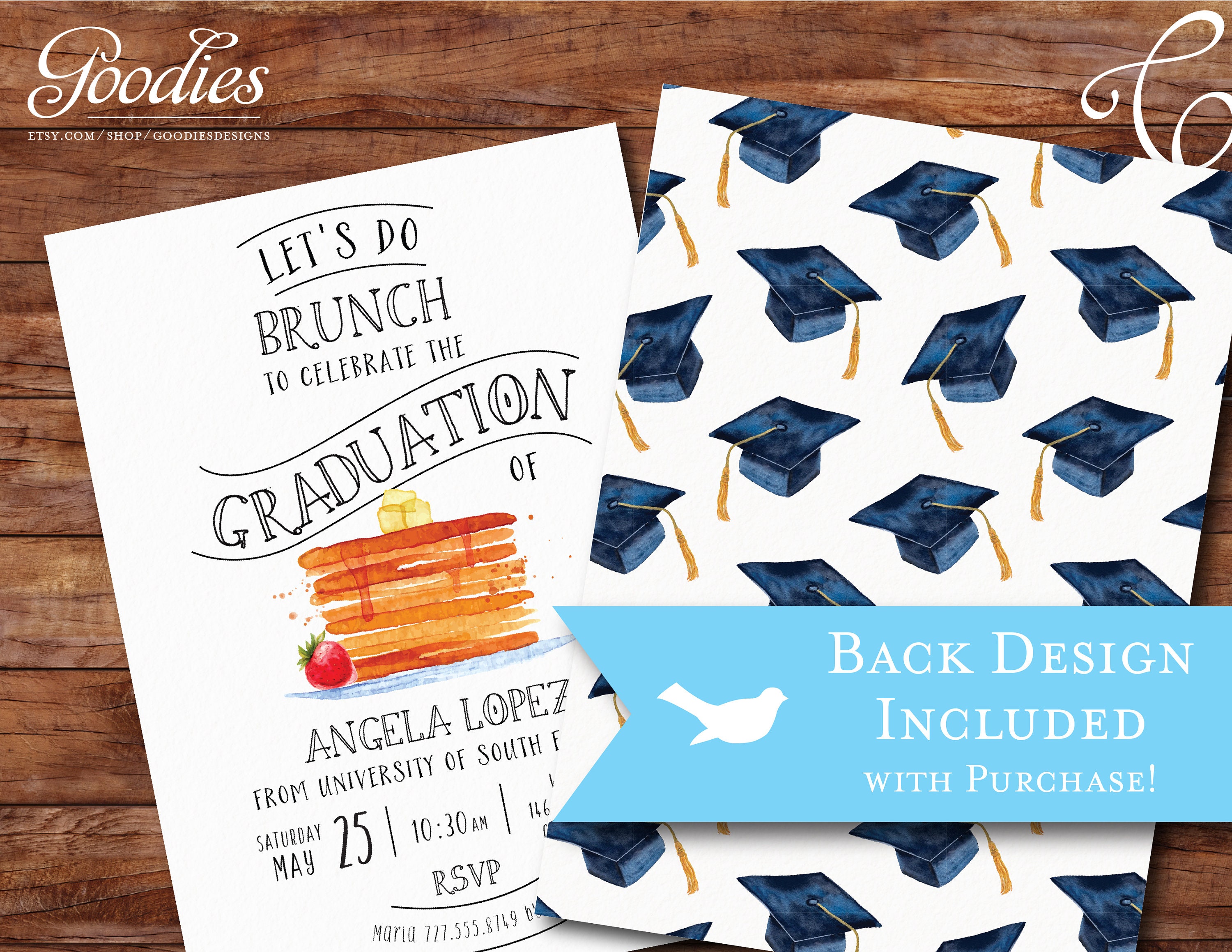 Graduation Breakfast Invitation Brunch Graduation Invitations
