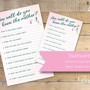How Well Do You Know the Mom Game - Instant Download, Party Game, Baby ...