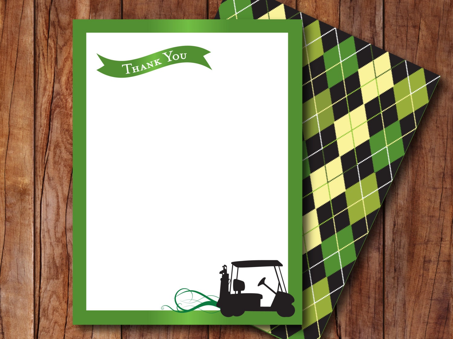 Golf Thank You Card Printable - Etsy
