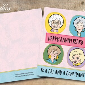 Golden Girls Anniversary Card - Digital File - Instant Download, Pal ...
