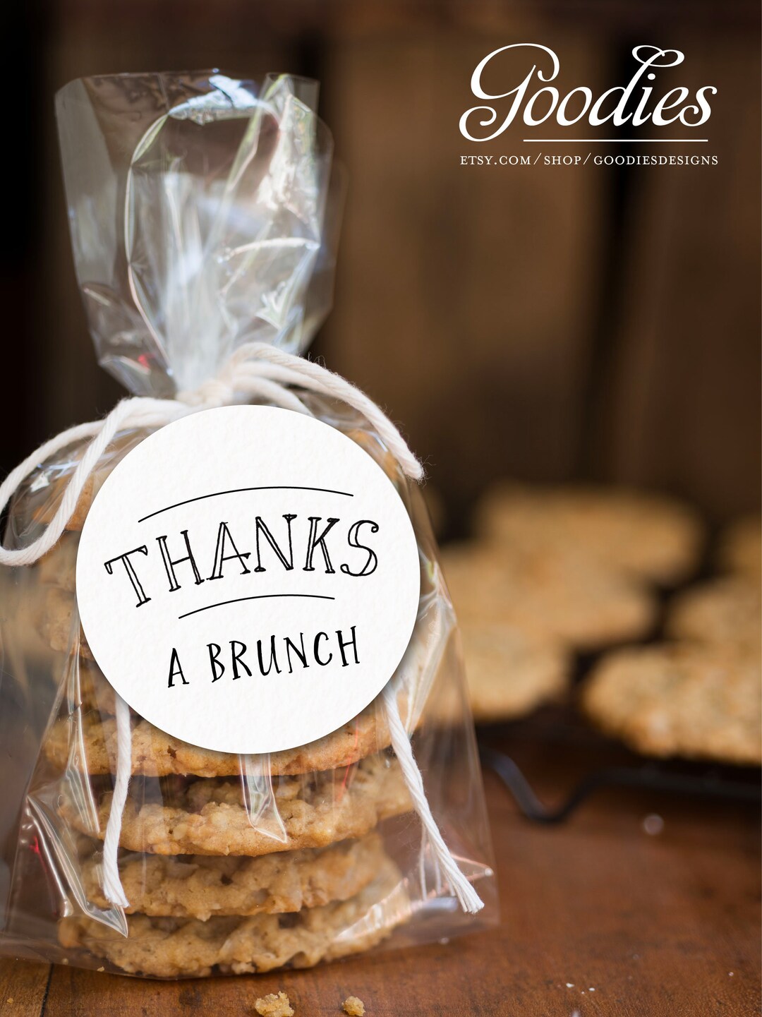 Thanks a Brunch Tags, Stickers or Cupcake Toppers - Thank You, Tag ...