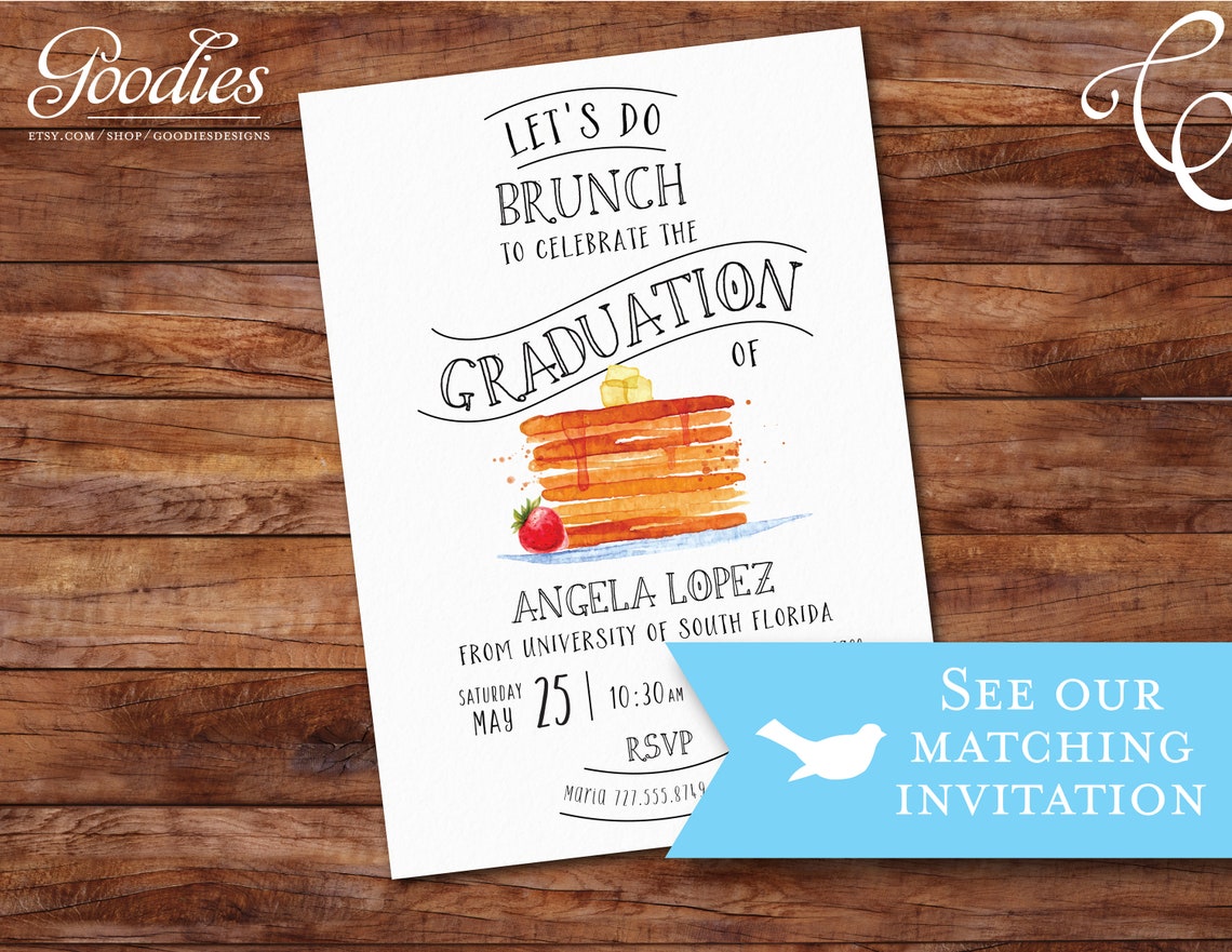 Graduation Thanks a Brunch Tags, Stickers or Cupcake Toppers - Instant ...