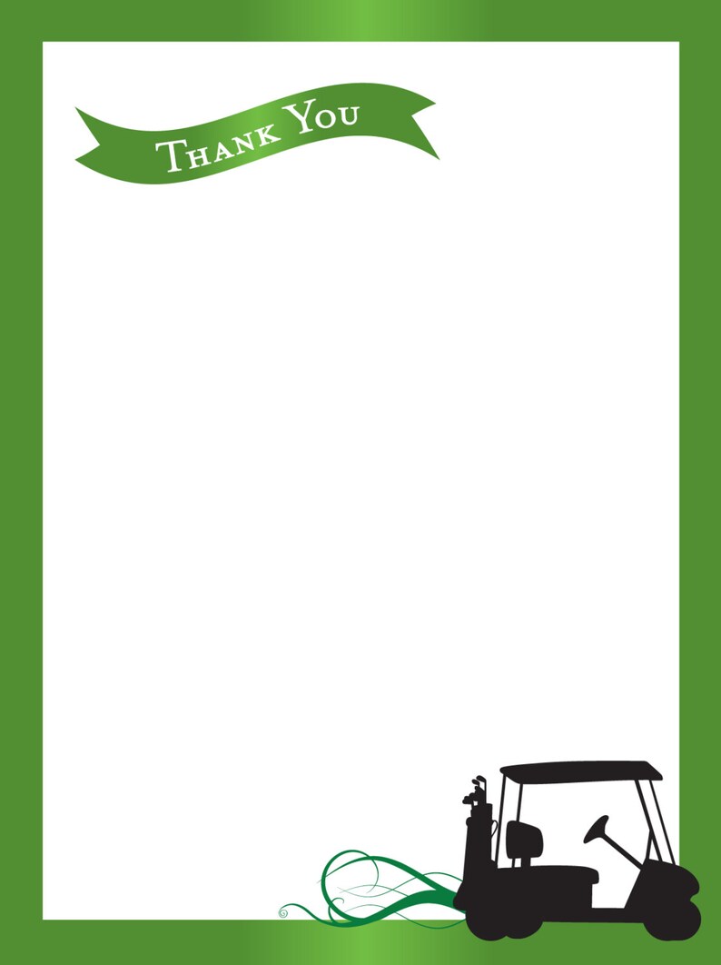 Golf Thank You Card Printable - Etsy