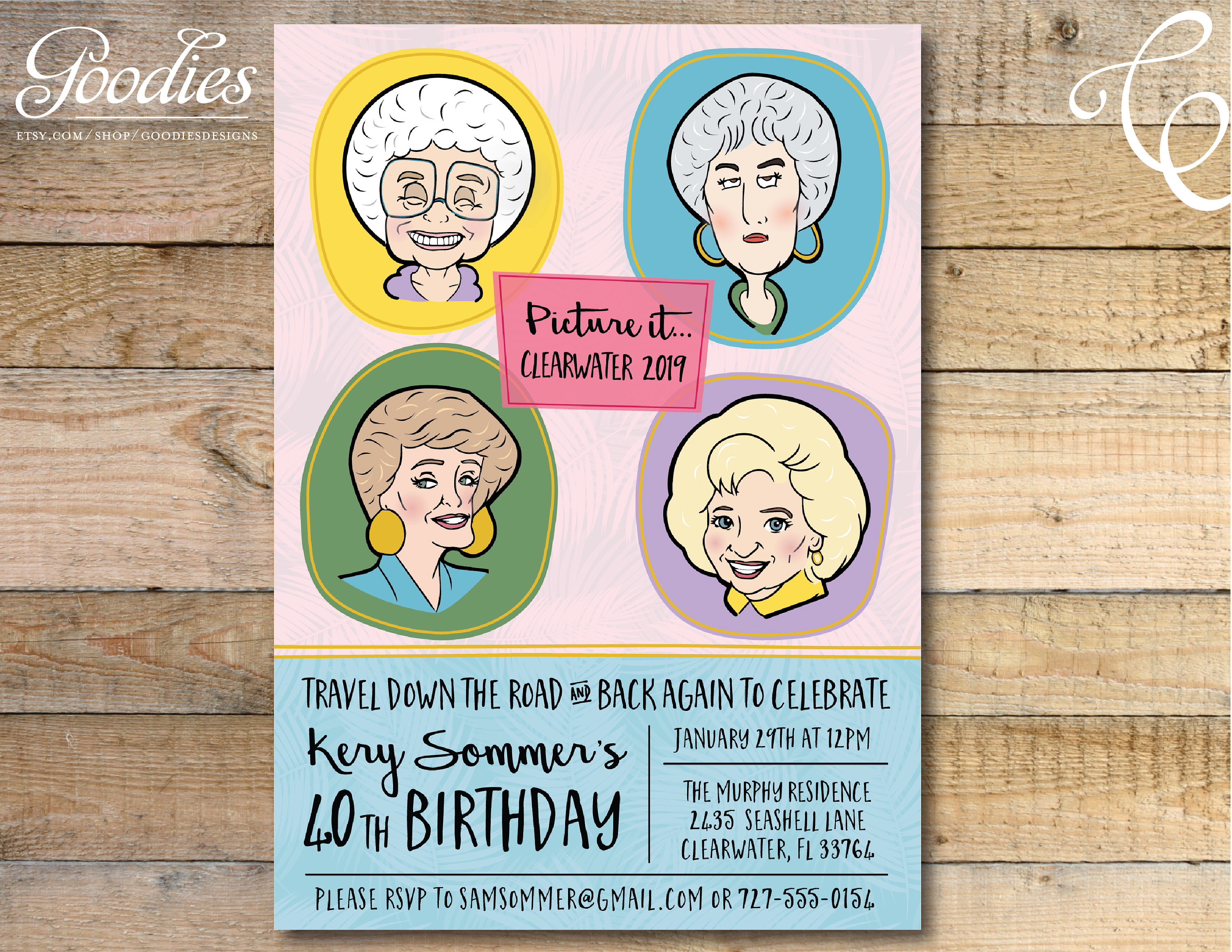 Golden Girls Party Invitation - Birthday Party Invitation, Shower ...