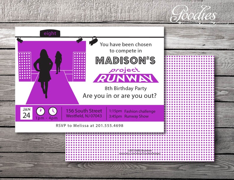 Fashion Show Party Invitation - Birthday Party Invitation, Fashion ...