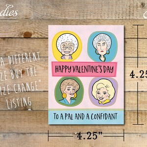 Golden Girls Valentine's Card - Printed - Girlfriend, Pal and a ...