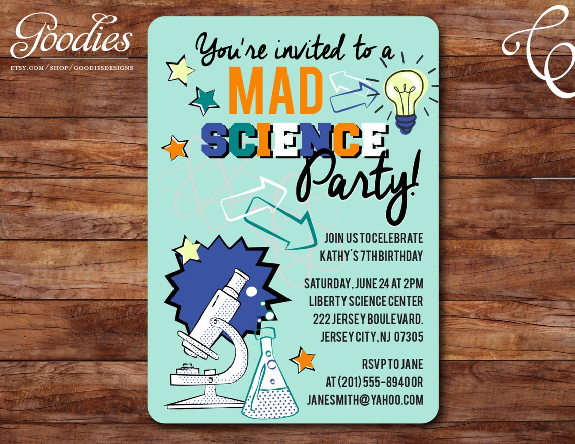 Mad Science Party Invitation | Etsy