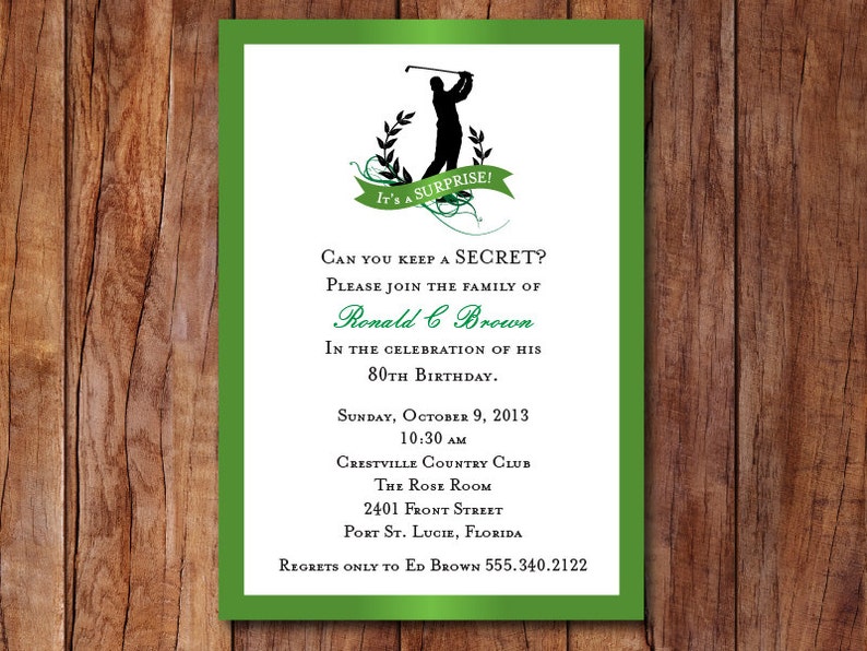 Golf Themed Invitation - Digital, Instant Download, Pdf, Jpeg, Jpg ...
