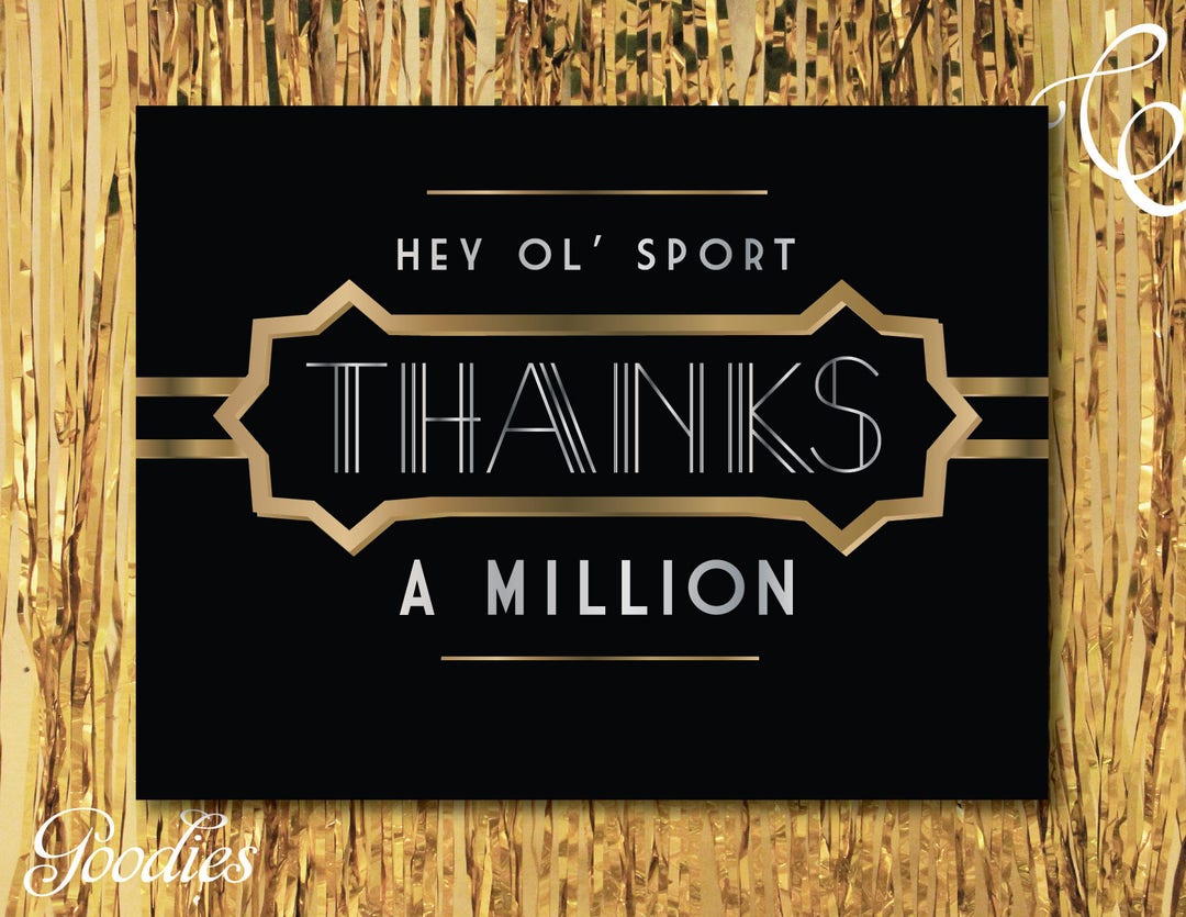 Great Gatsby Thank You Card - Printable - 1920s, Retro, 20s, Million ...
