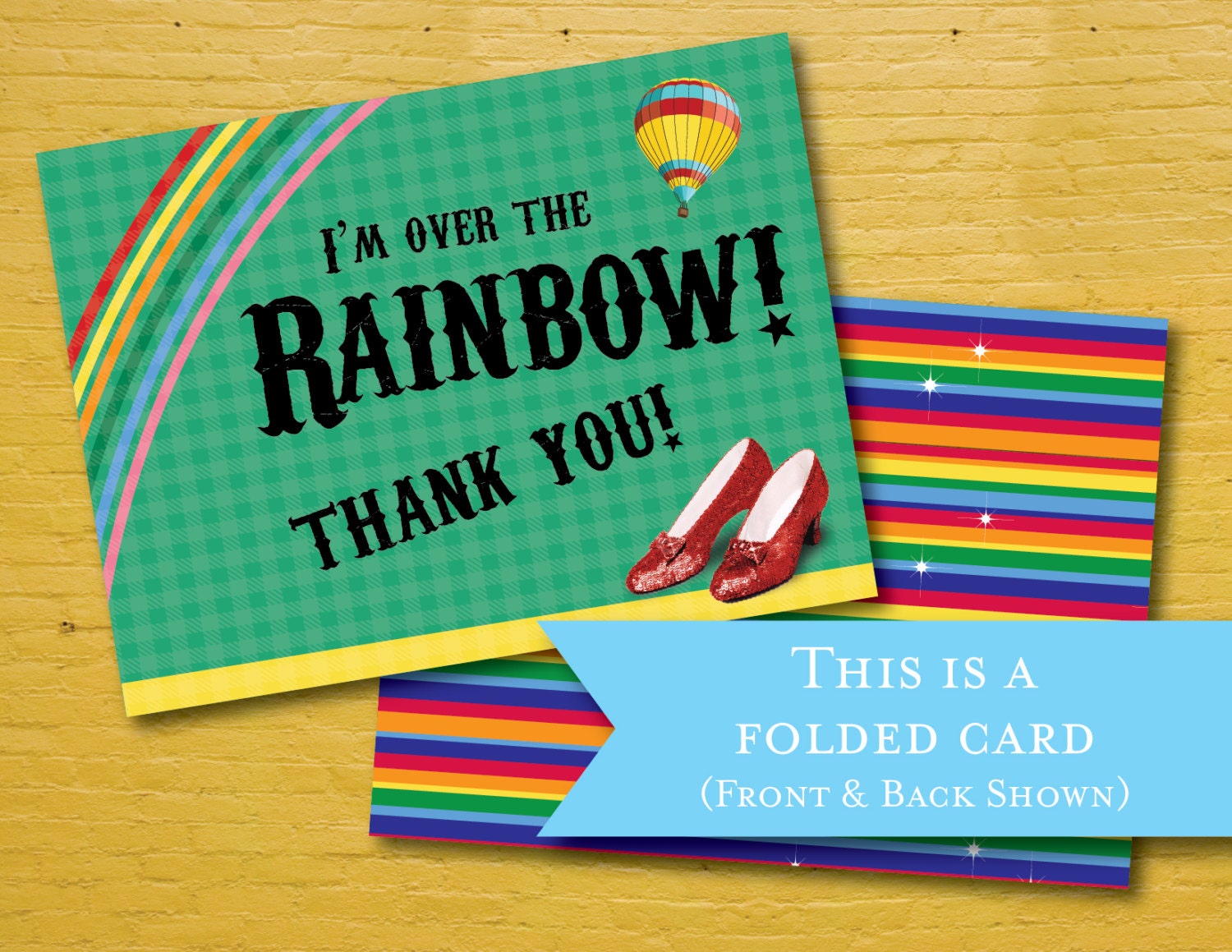 Wizard of Oz Thank You Card - Printable, Instant Download, Dorothy ...