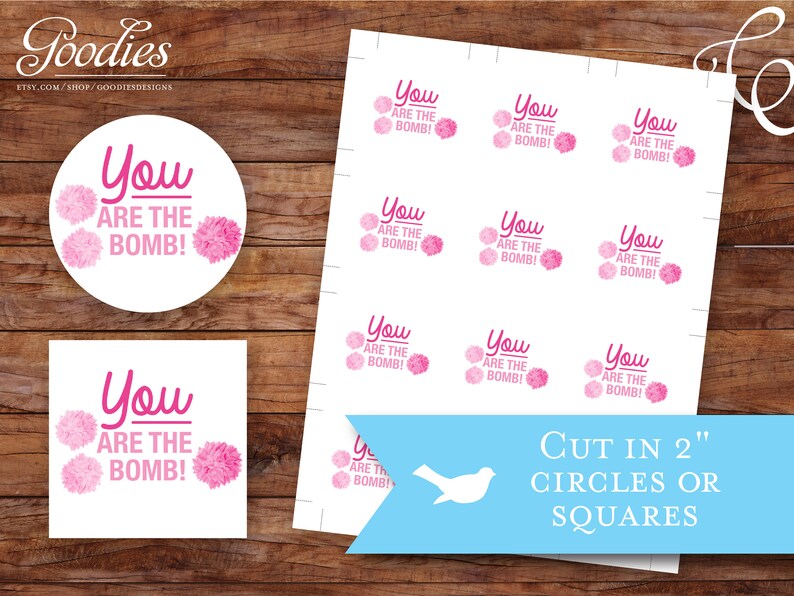 You Are the Bomb Tags - Instant Download, Favor Tags, Bath Bomb, Baby ...