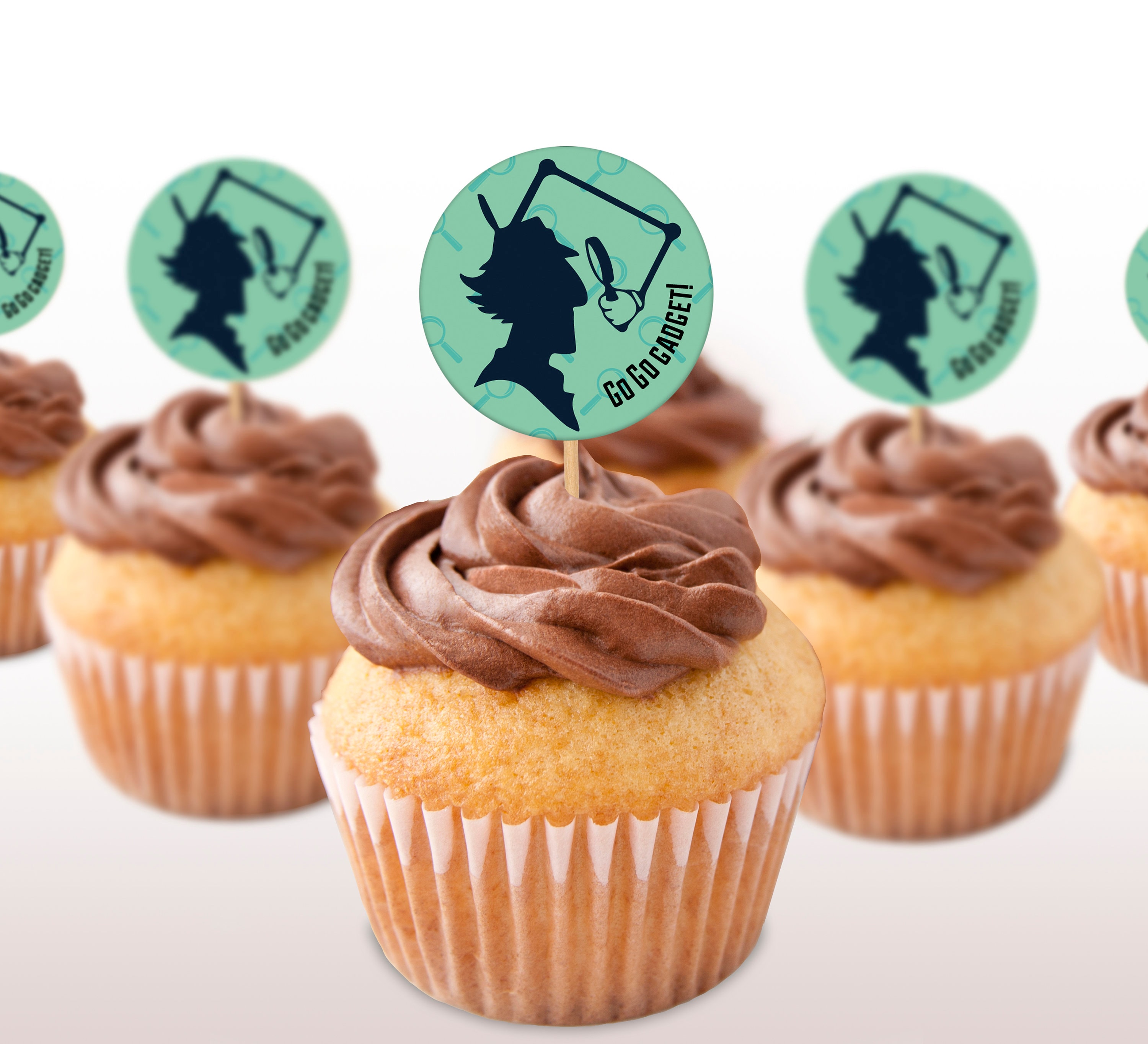 Inspector Gadget Tags or Cupcake Toppers Instant Download - Etsy