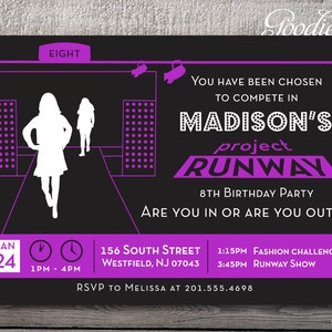 Fashion Show Party Invitation - Birthday Party Invitation, Fashion ...
