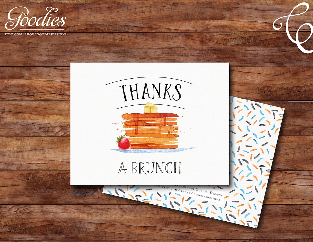 Thanks a Brunch Thank You Card - Pancakes, Pajamas, Breakfast, Birthday ...
