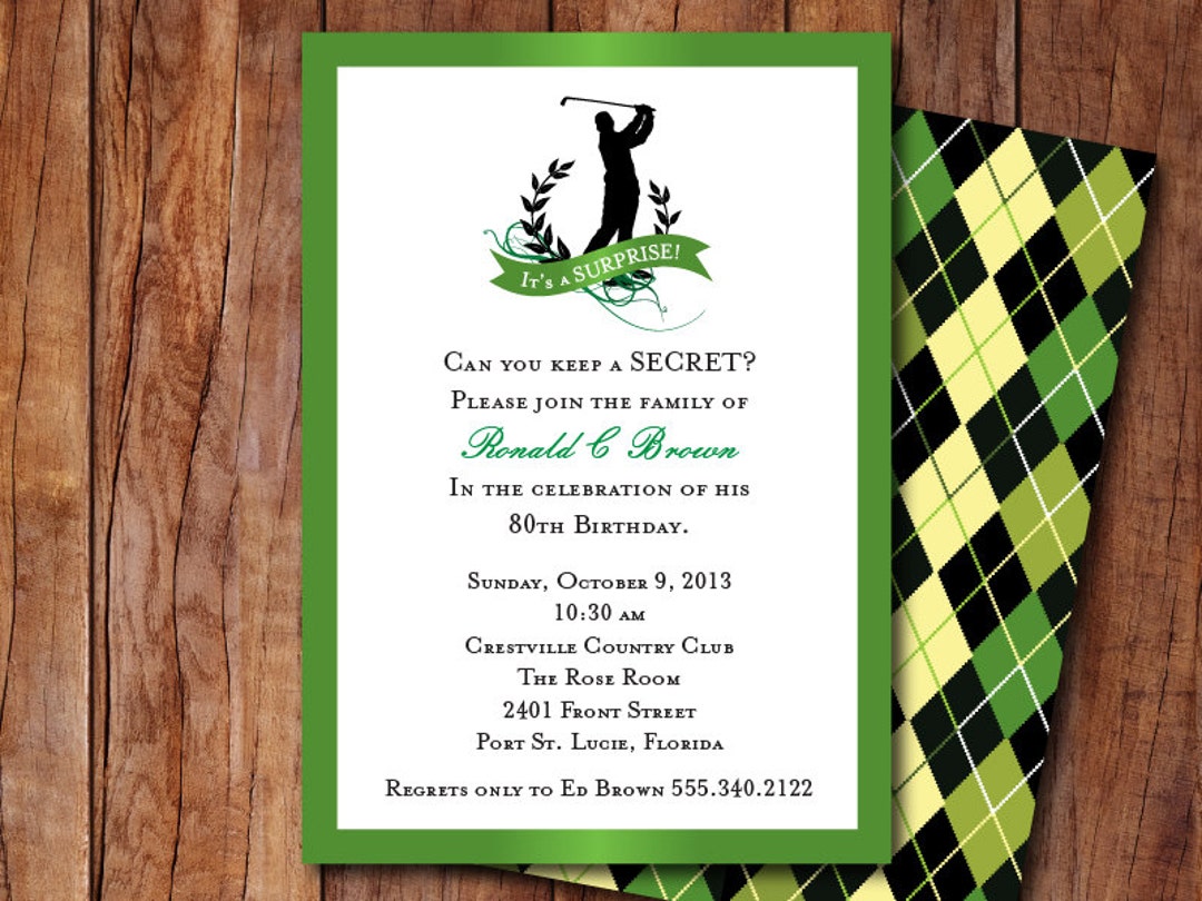 Golf Themed Invitation - Digital, Instant Download, Pdf, Jpeg, Jpg ...